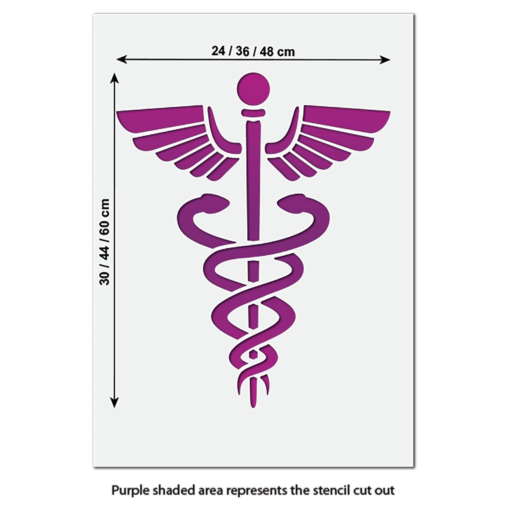 Caduceus Staff Stencil - Medical Symbol Template | CraftStar