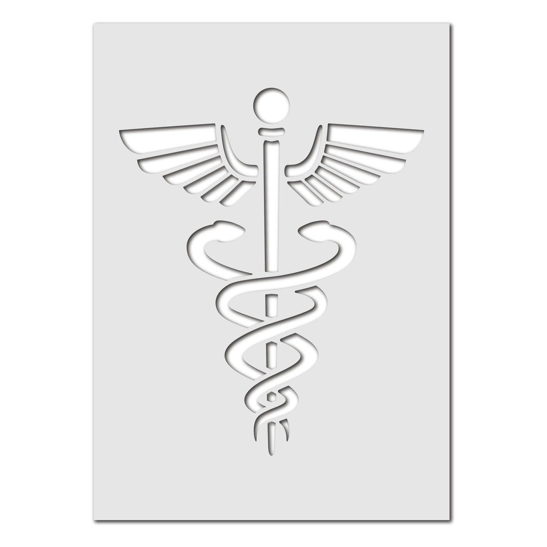 Caduceus Staff Stencil - Medical Symbol Template | CraftStar