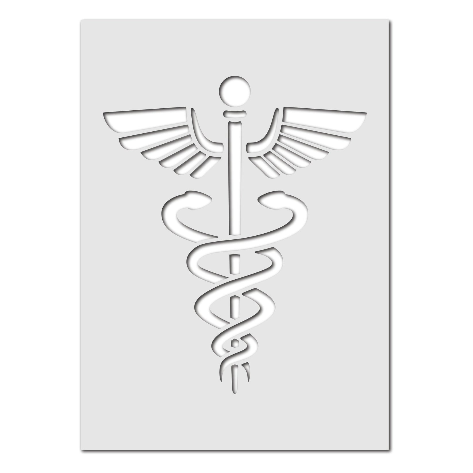Caduceus Staff Stencil - Medical Symbol Template | CraftStar