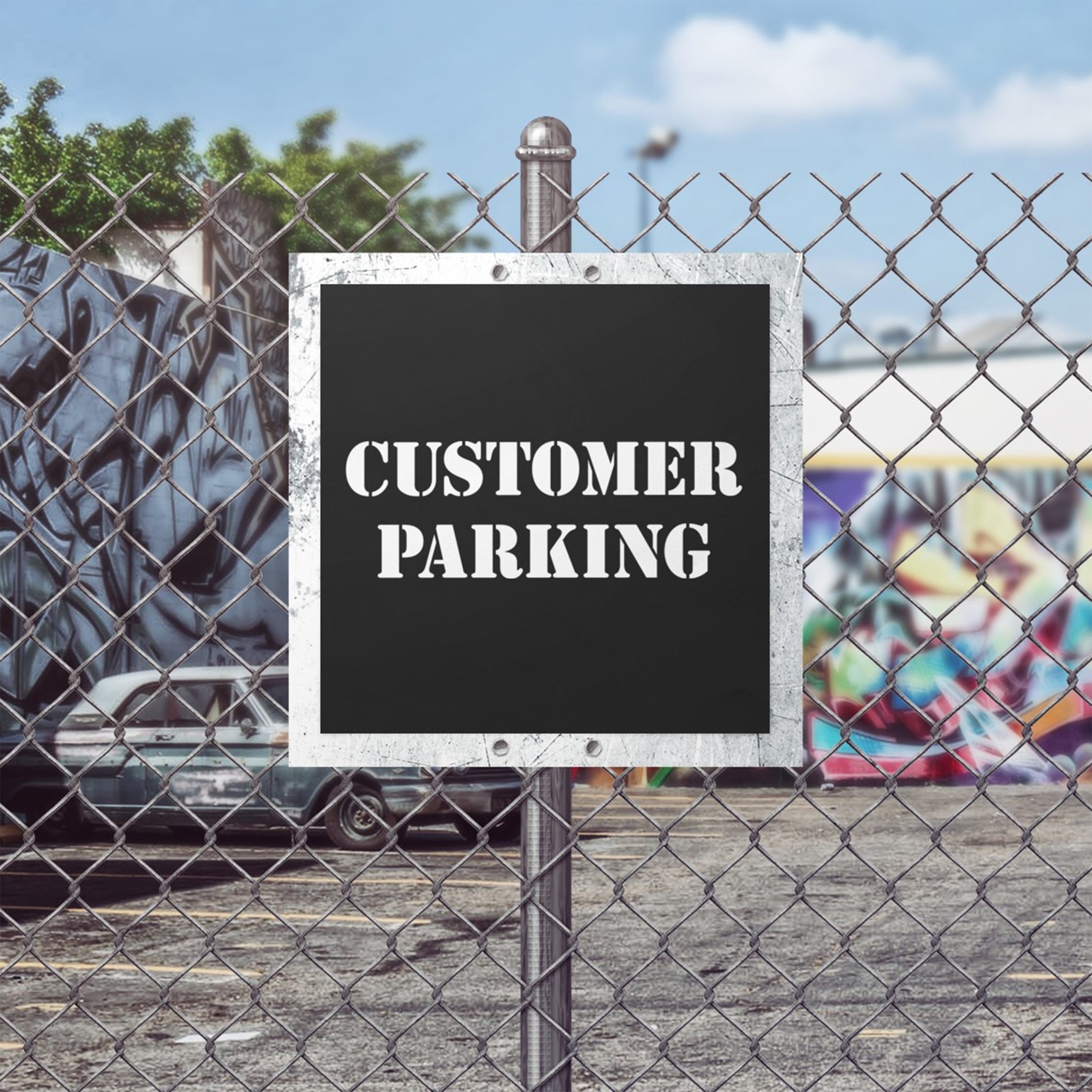 Customer Parking Sign Stencil - Customer Parking Template | CraftStar