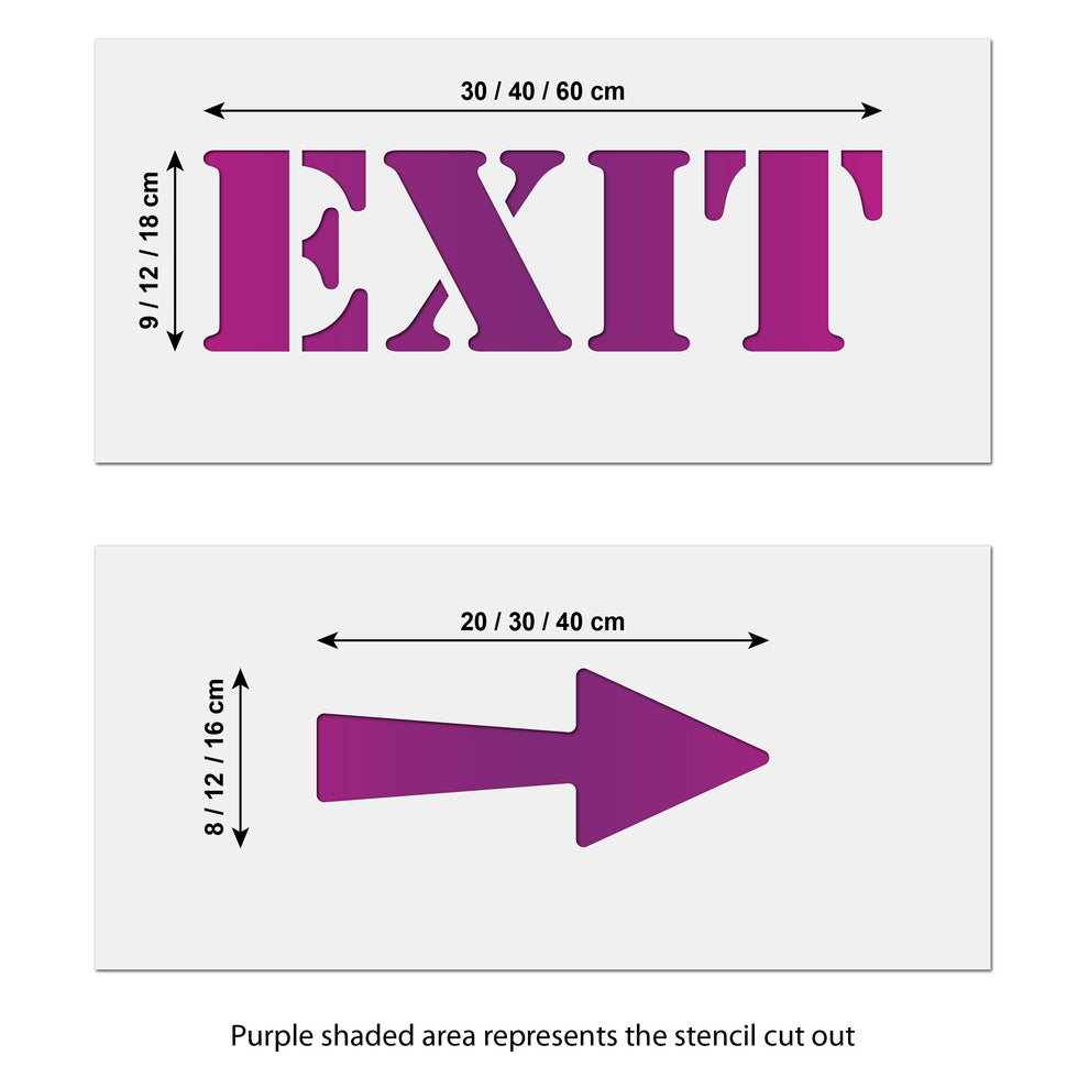 Exit Sign Stencil - Exit and Arrow Template | CraftStar