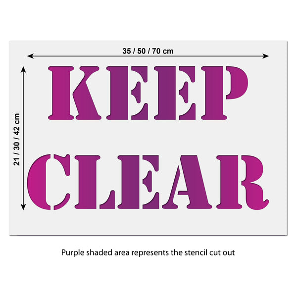 Keep Clear Sign Stencil - Keep Clear Template | CraftStar