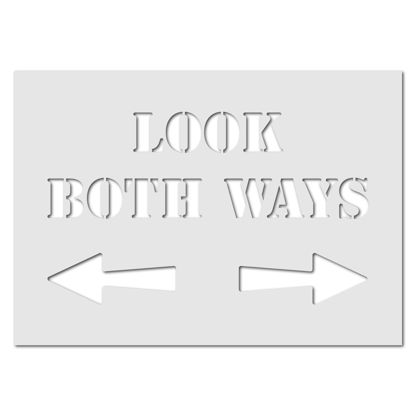 Look Both Ways Sign Stencil - Look Both Ways & Arrows Template | CraftStar