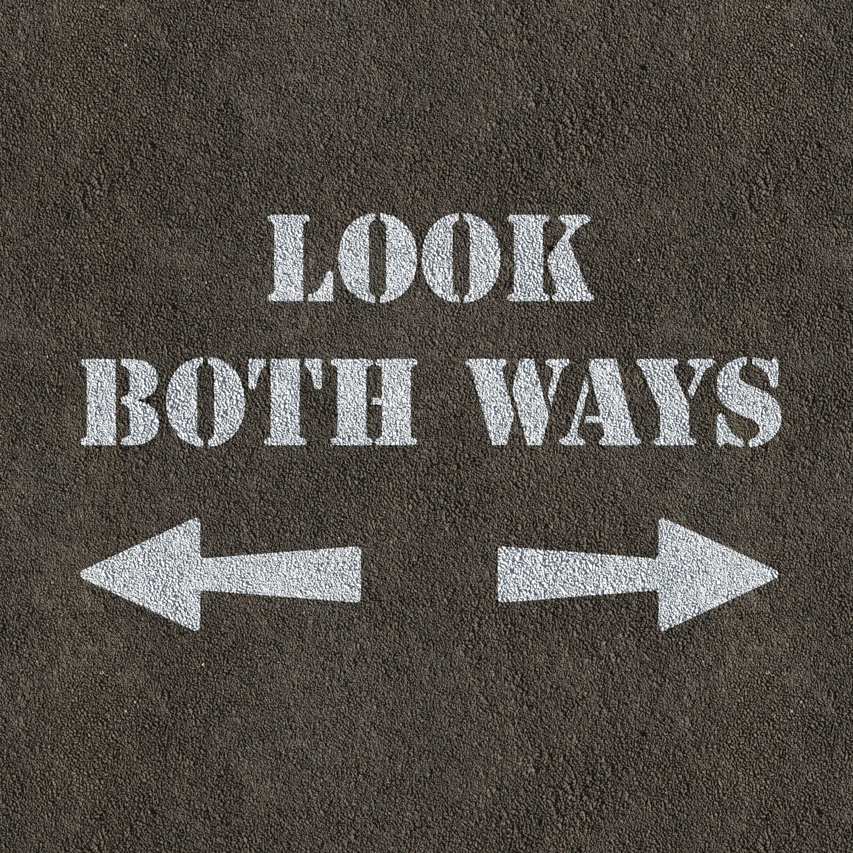 Look Both Ways Sign Stencil - Look Both Ways & Arrows Template | CraftStar