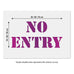 No Entry Sign Stencil - No Entry Template | CraftStar