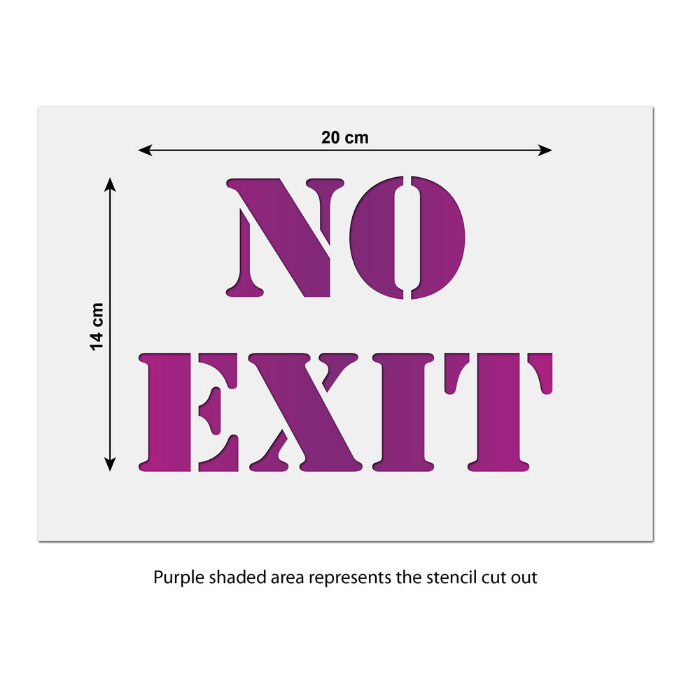 No Exit Stencil - Reusable Laser Cut Sign Templates | CraftStar