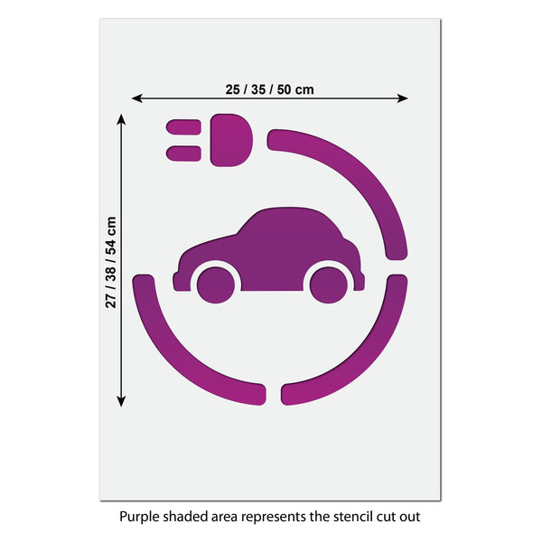 Electric Vehicle Charging Sign Stencil - EV Charging Symbol Template ...