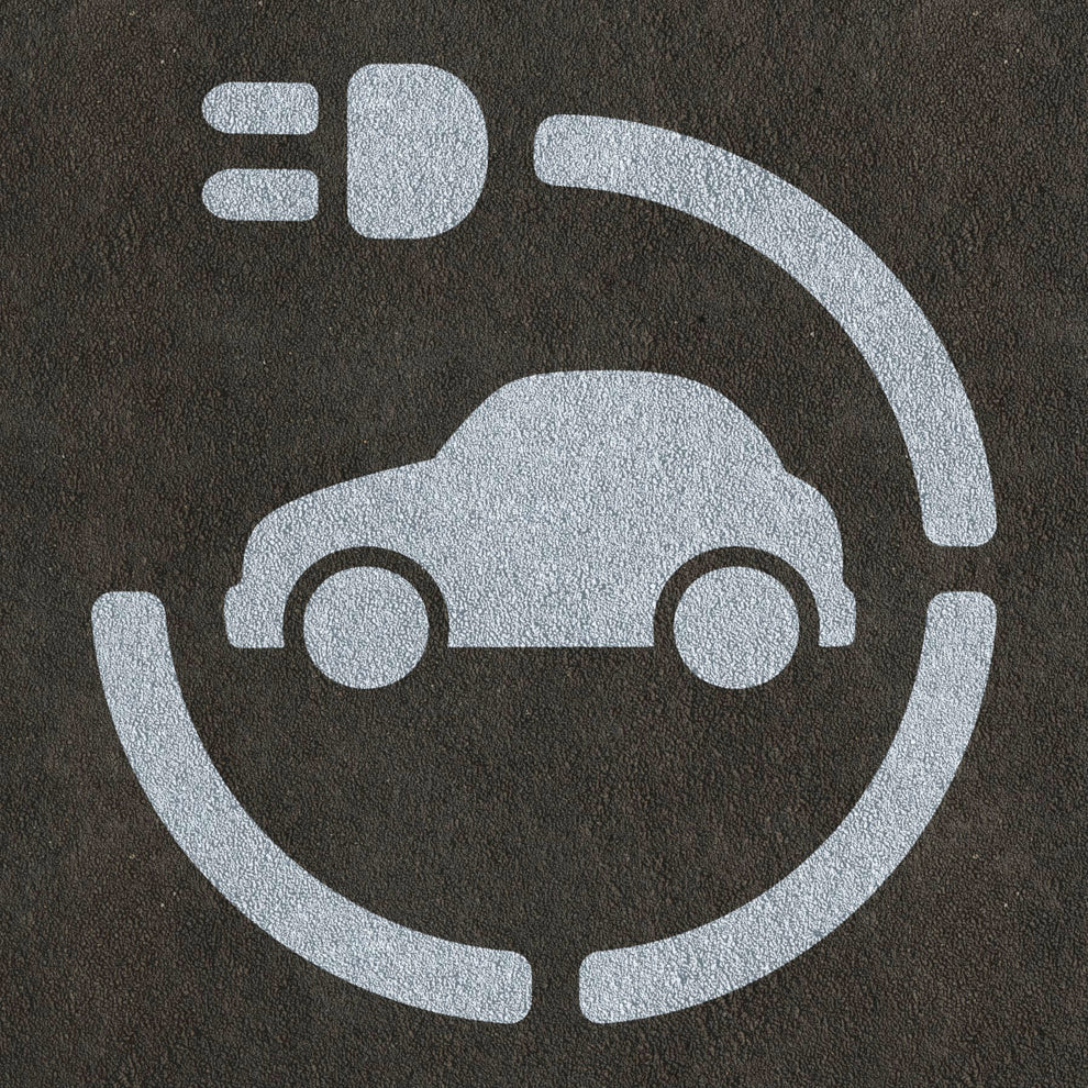 Electric Vehicle Charging Sign Stencil - EV Charging Symbol Template ...