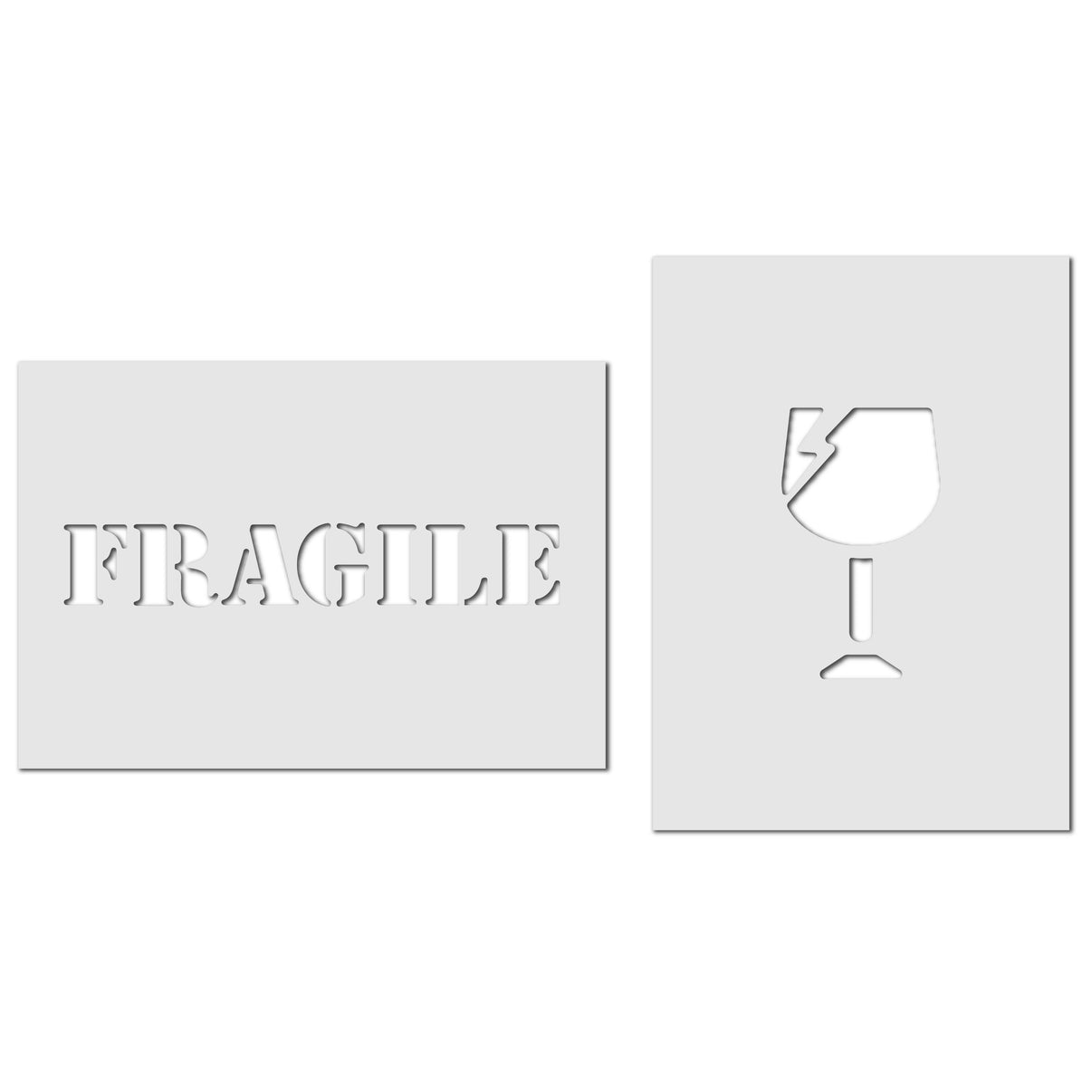Fragile Icon Sign Stencil Parcel Template | CraftStar