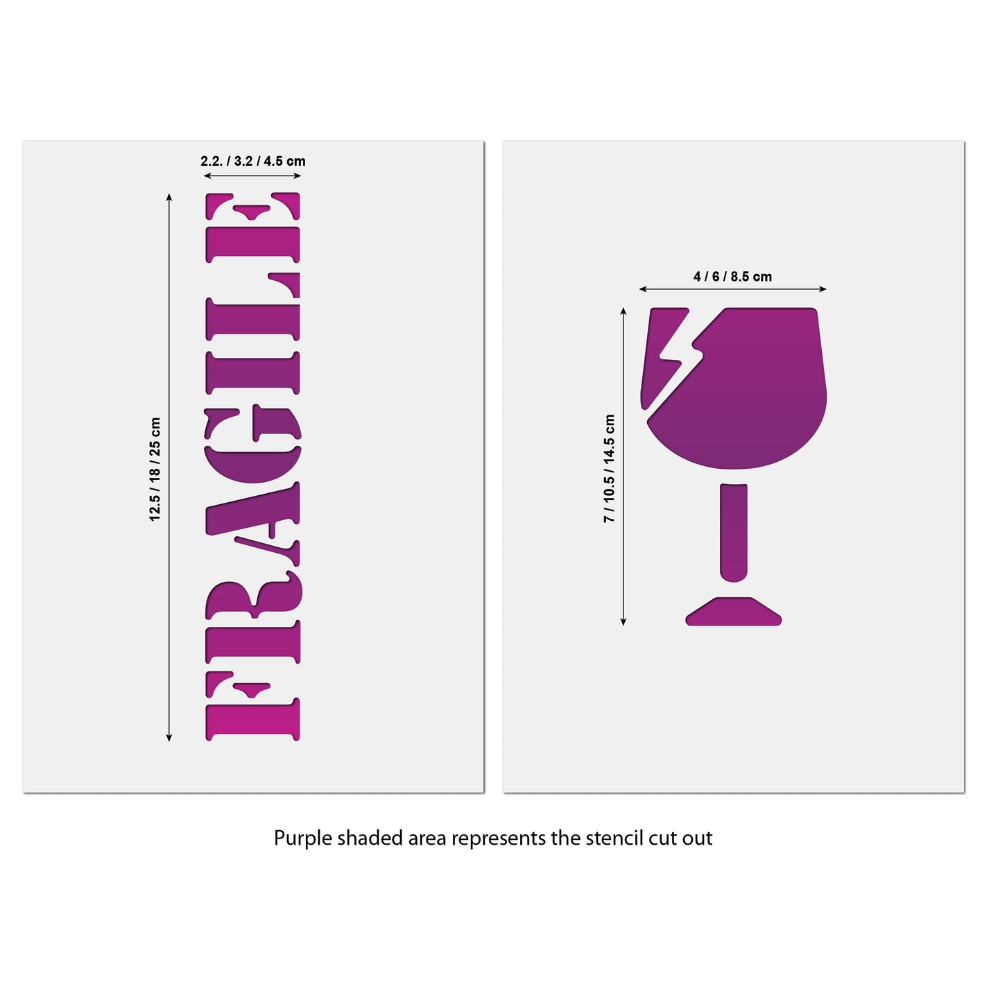Fragile Icon Sign Stencil Parcel Template | CraftStar