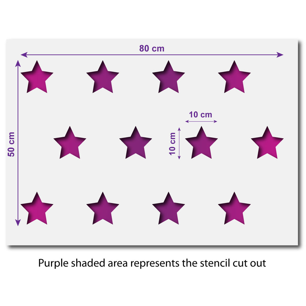 Large Star Repeating Pattern Wall Stencil | CraftStar