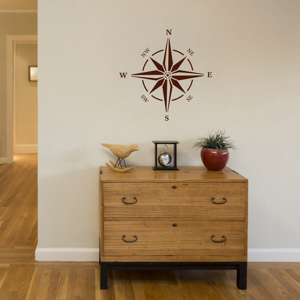 Compass Rose Stencil - Large Reusable Home Decor Template | CraftStar