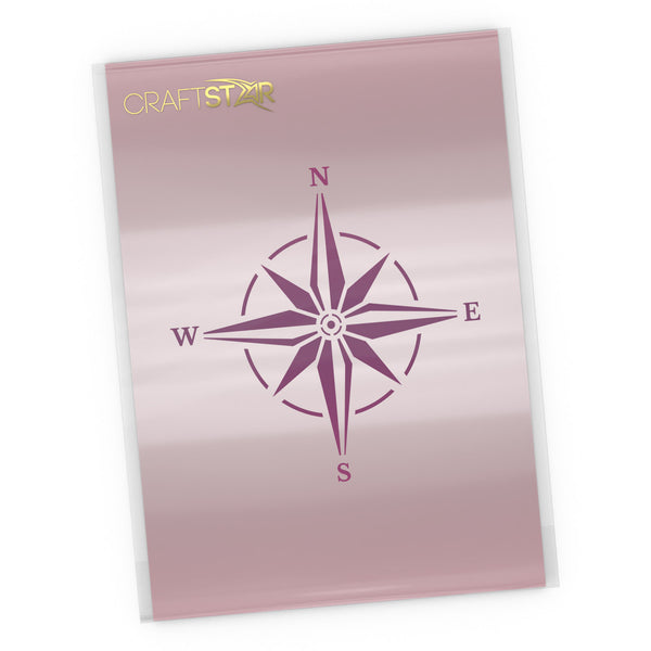 Compass Rose Stencil - Reusable Nautical Decor Template | CraftStar