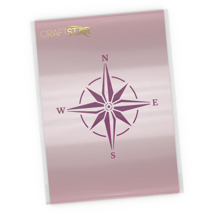 Compass Rose Stencil - Reusable Nautical Decor Template | CraftStar