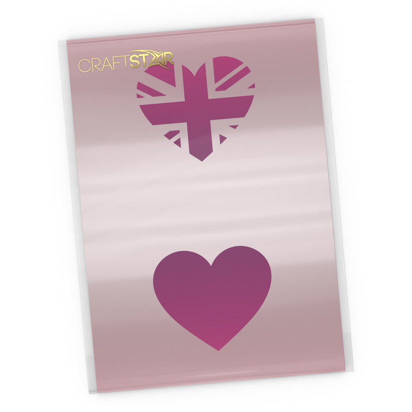 Heart Shaped Union Jack Stencil - DIY / Craft Template | CraftStar