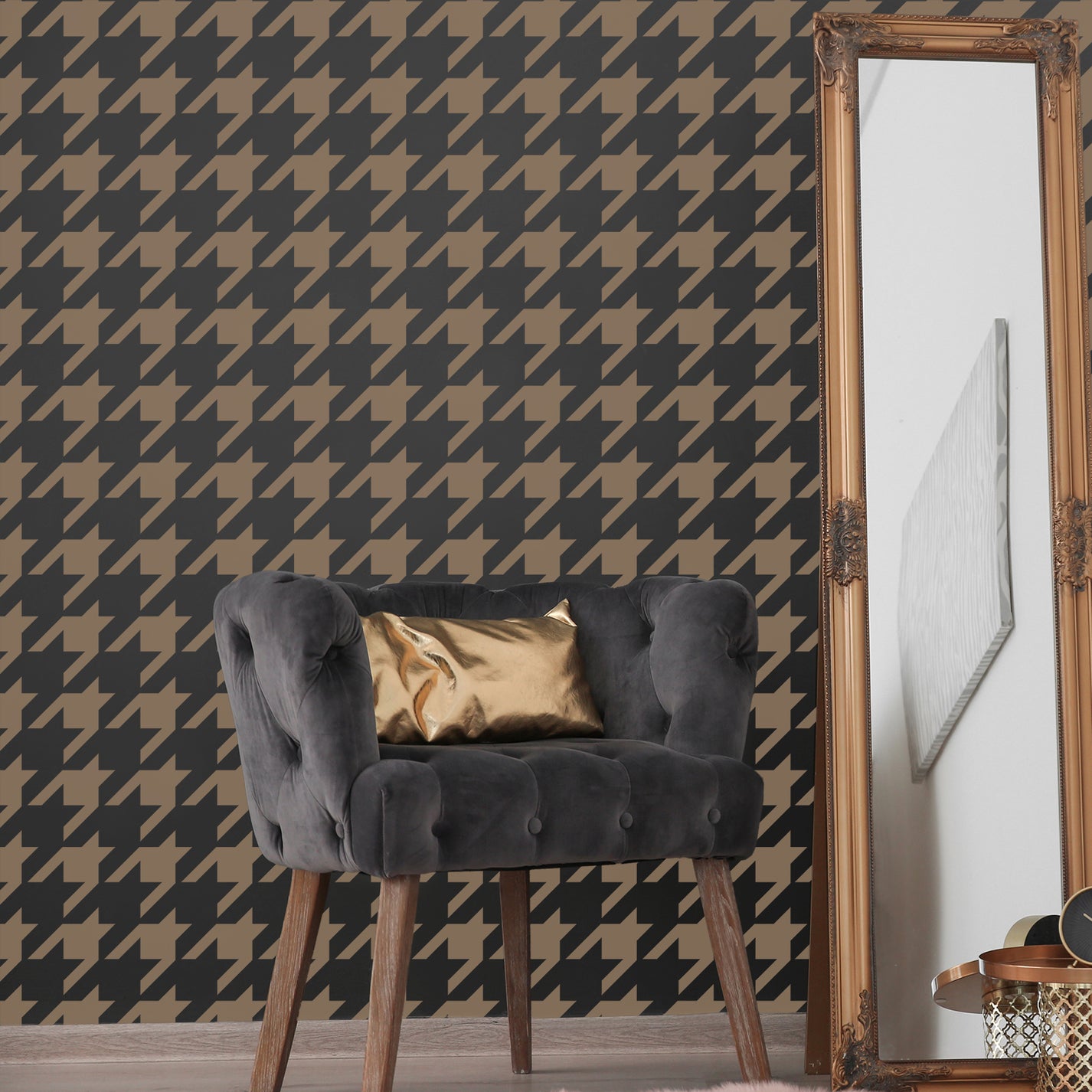 Houndstooth Large Wall Stencil - Classic Scottish Pattern | CraftStar