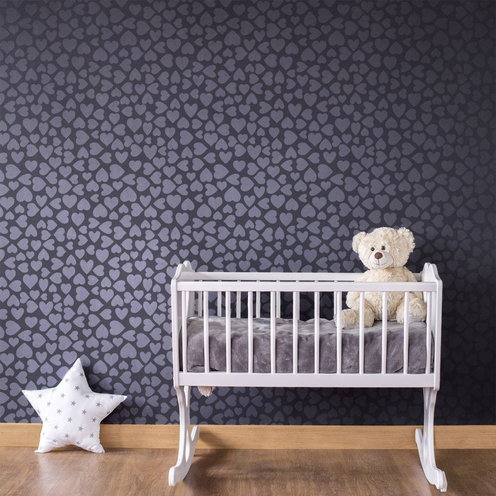 Random Hearts Allover Wall Stencil | CraftStar