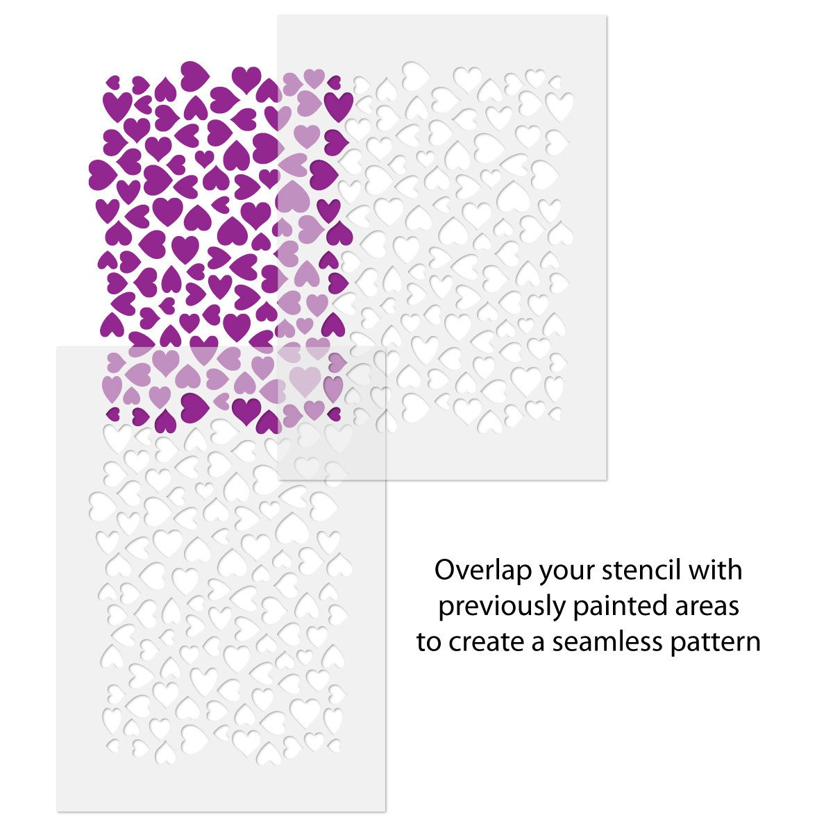 Random Hearts Allover Wall Stencil | CraftStar