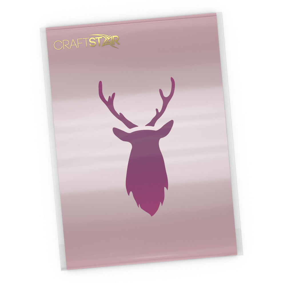 Mini Stag Head Stencil - Craft Template | CraftStar