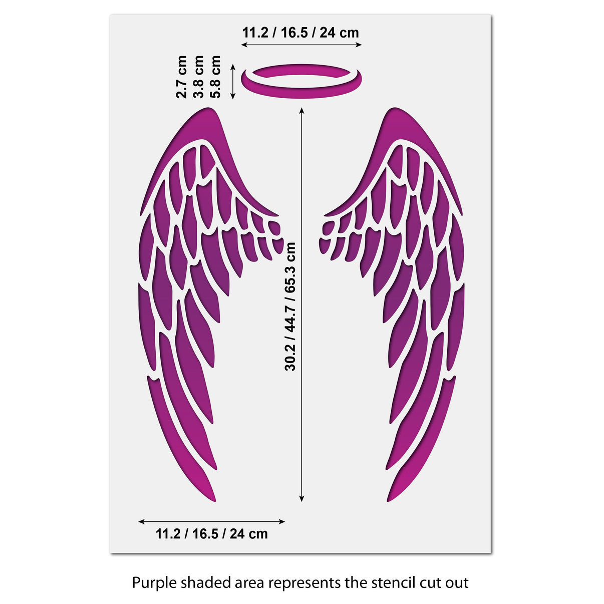 Large Angel Wings and Halo Stencil - Reusable Mylar Template | CraftStar
