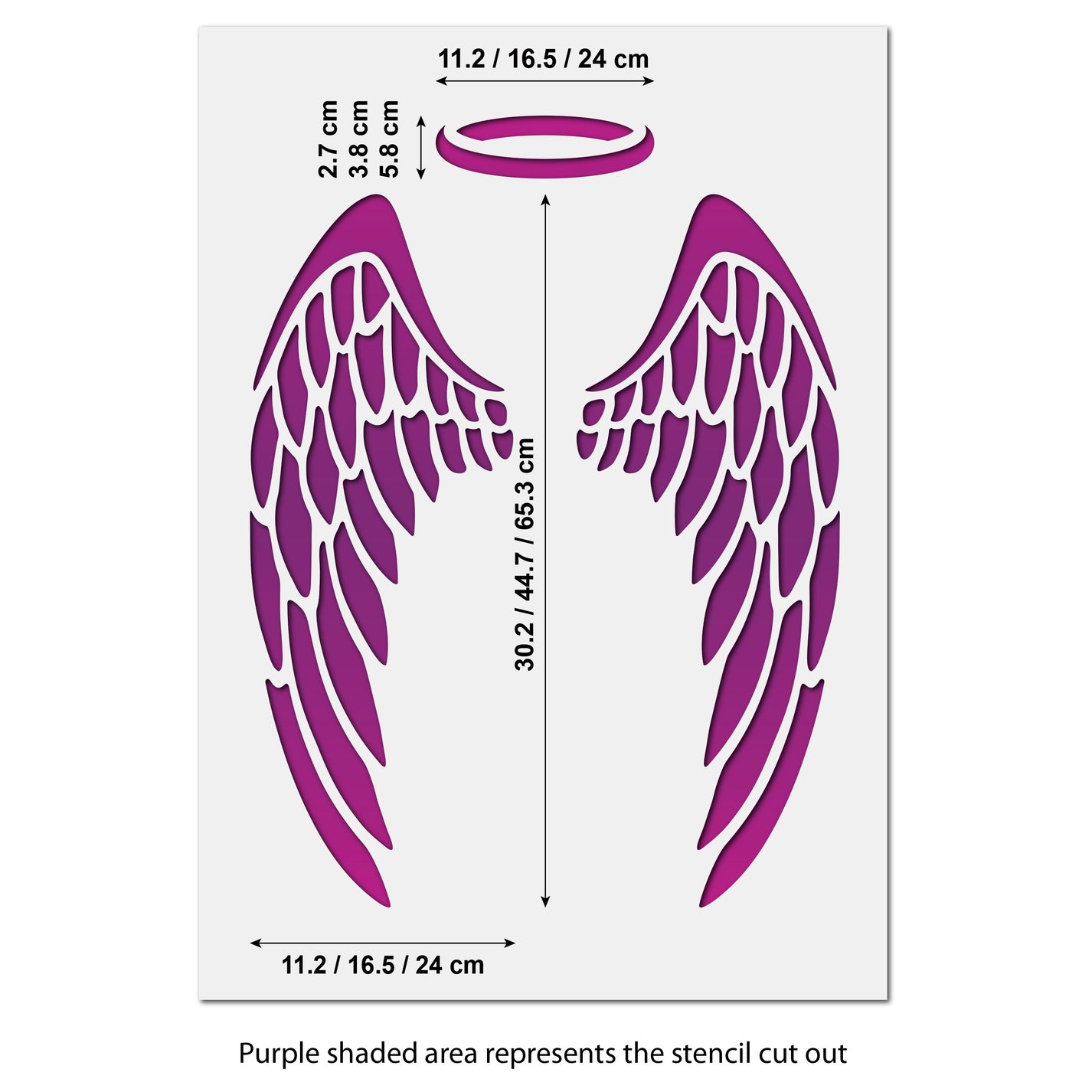 Large Angel Wings and Halo Stencil - Reusable Mylar Template | CraftStar
