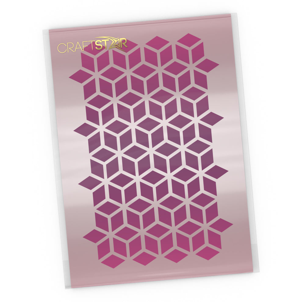 Cube Pattern Stencil - Geometric Pattern Craft Template | CraftStar