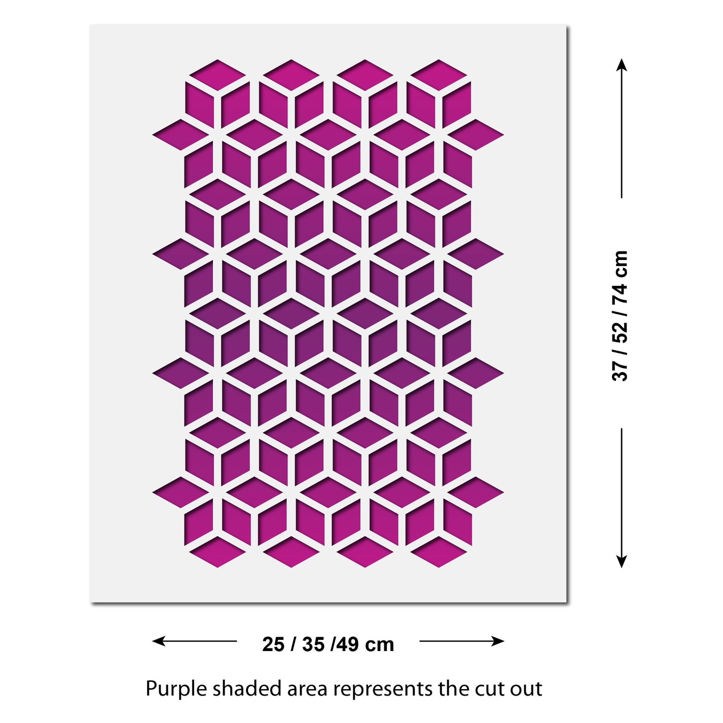 Cube Pattern Wall Stencil - Geometric Pattern Wall Art | CraftStar