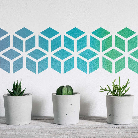 Cube Pattern Stencil - Border Template | CraftStar