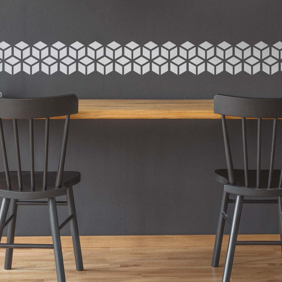 Cube Pattern Stencil - Border Template | CraftStar