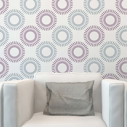 Rustic Circle Pattern Wall Stencil - Geometric Pattern | CraftStar