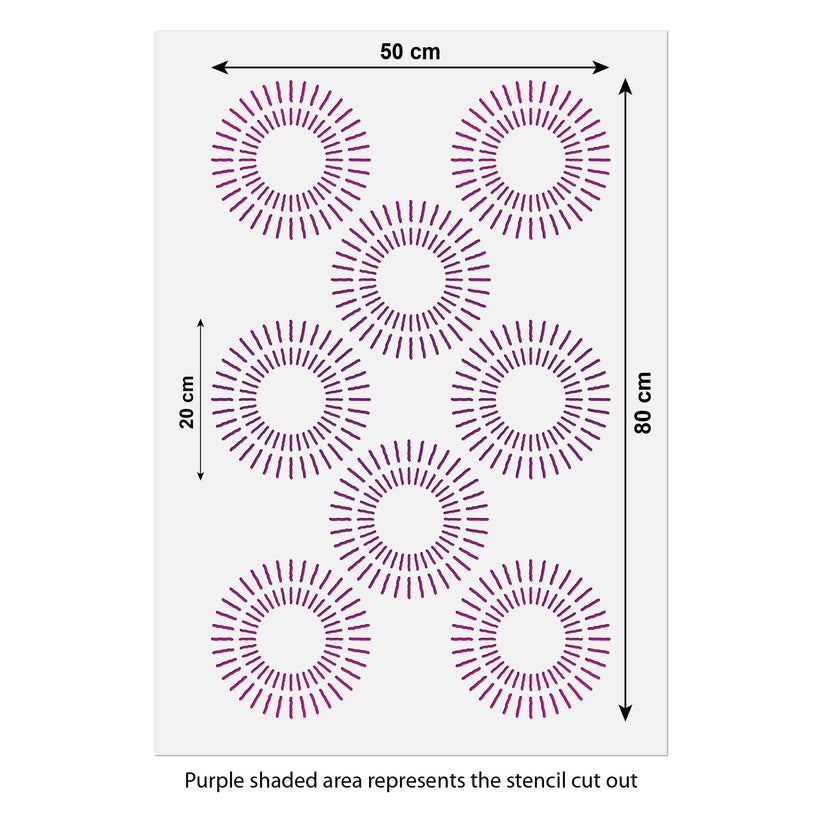 Rustic Circle Pattern Wall Stencil - Geometric Pattern | CraftStar
