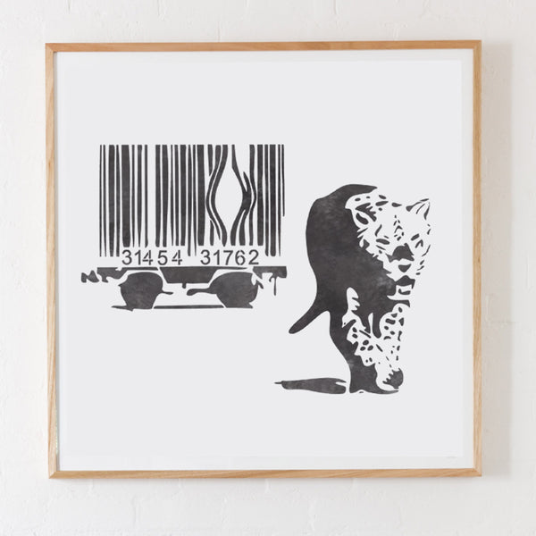 Banksy Barcode Leopard Stencil - Graffiti Art Template | CraftStar