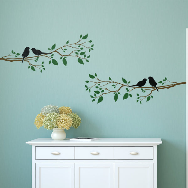 Birds On A Branch Wall Stencil. Home Decor Template | CraftStar