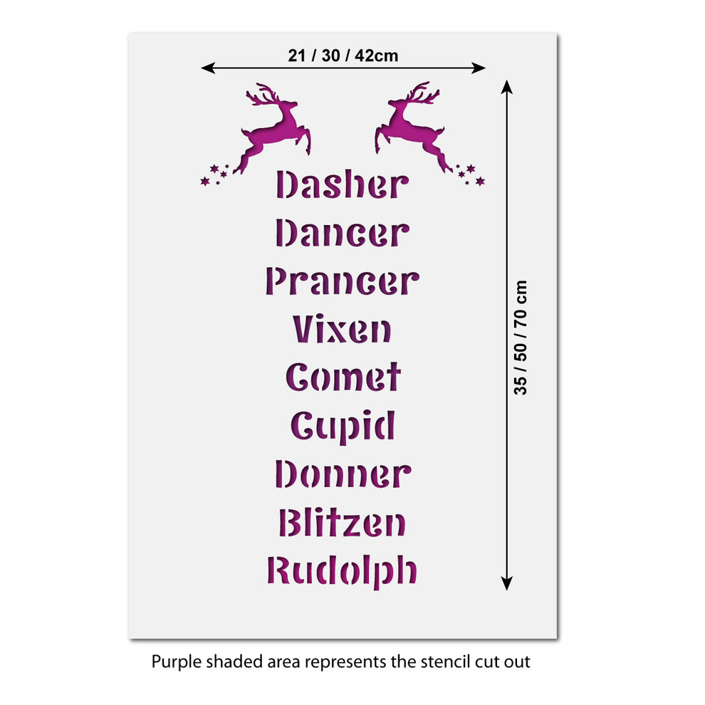 Reindeer Names Stencil | CraftStar
