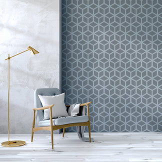 Cube Pattern Wall Stencil - Geometric Pattern Wall Art | CraftStar