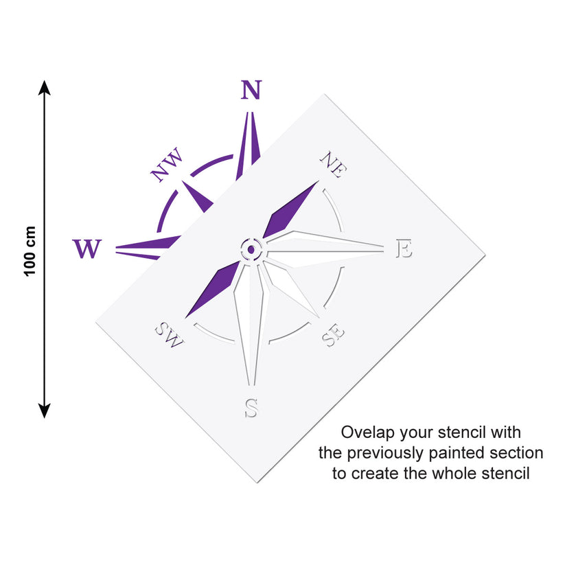 Compass Rose Stencil - Large Reusable Home Decor Template | CraftStar