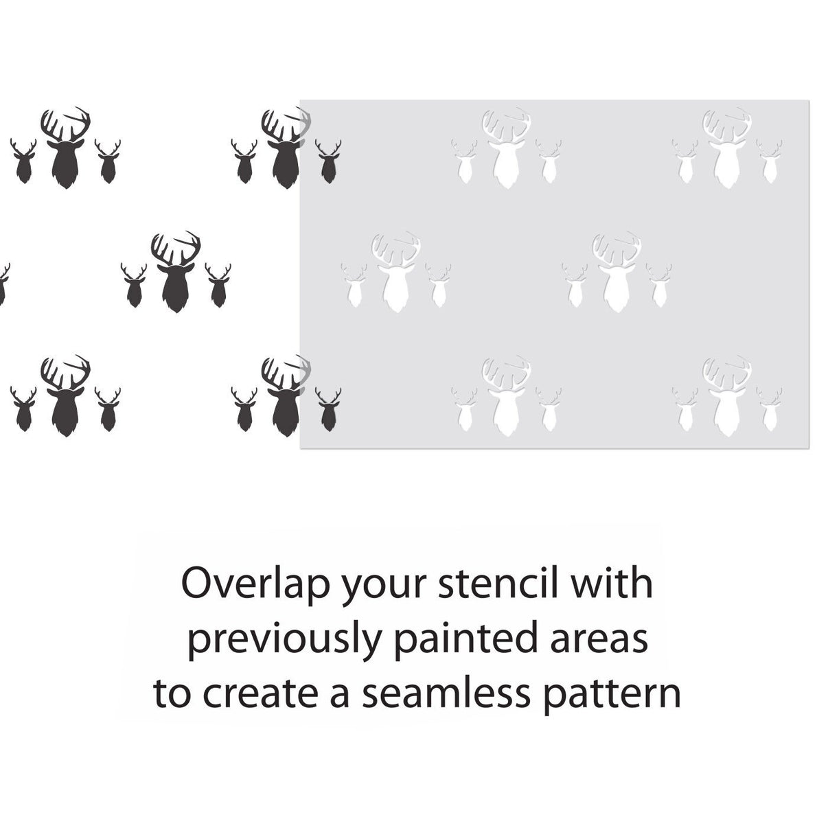 Stag Heads Repeating Pattern Stencil | CraftStar