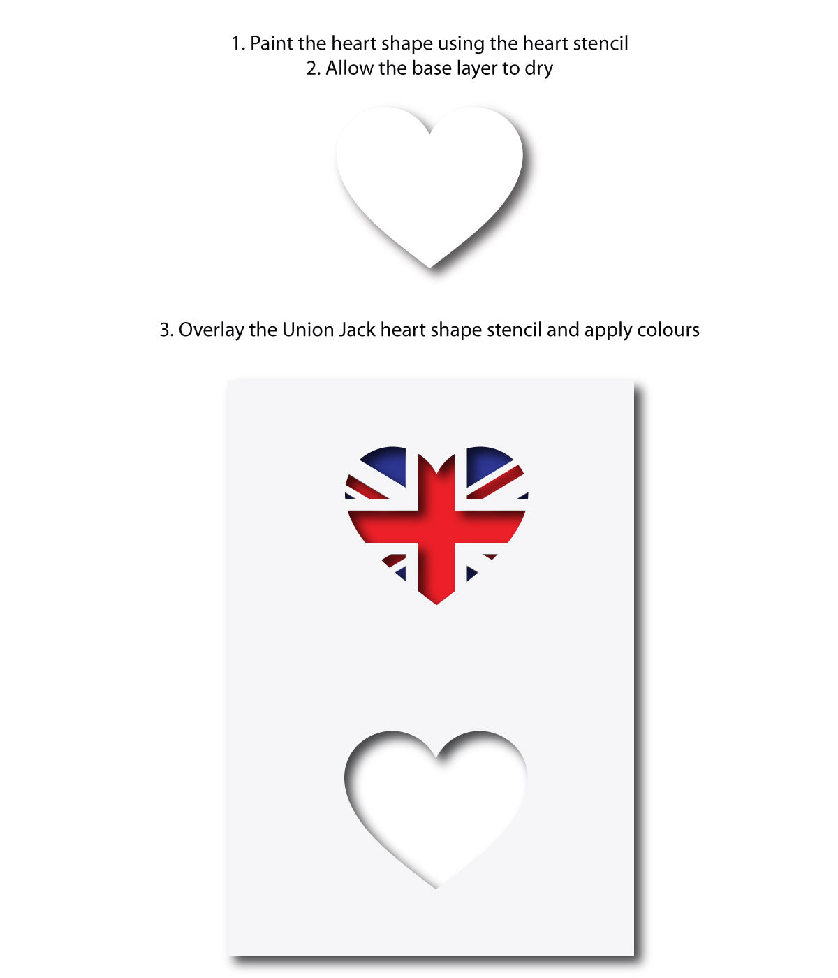 Heart Shaped Union Jack Stencil - DIY / Craft Template | CraftStar